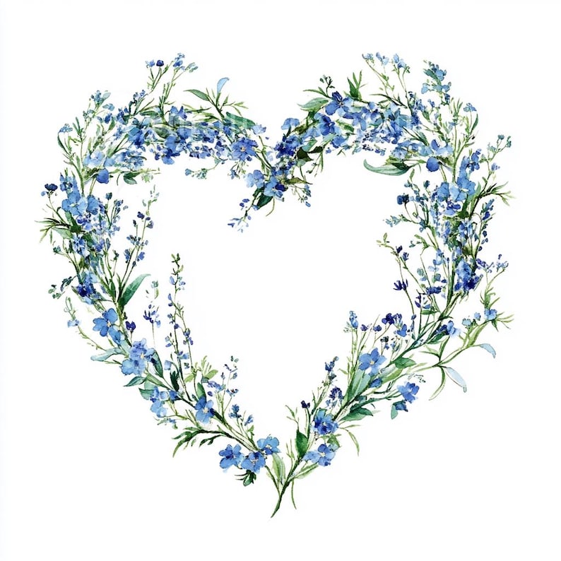 12 X Wildflower Hearts Clipart Bundle - High Quality Jpgs - Floral ...