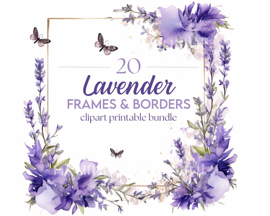 Lavender Flower Border Clipart