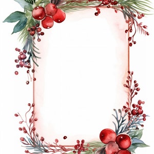 40 X Christmas Themed Borders & Edges Downloadable Papers - Watercolour ...