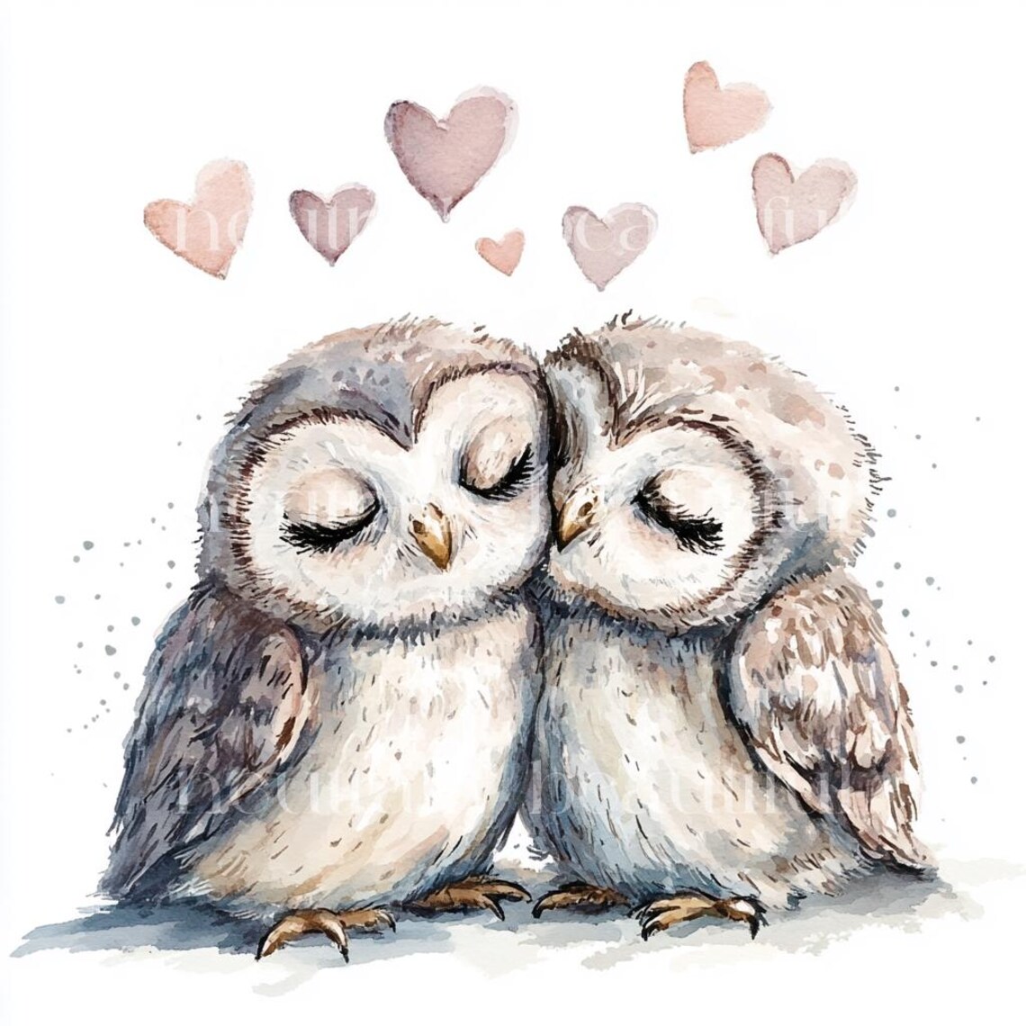 10 X Owls & Hearts Couple Clipart Bundle - High Quality Jpgs - Romantic ...