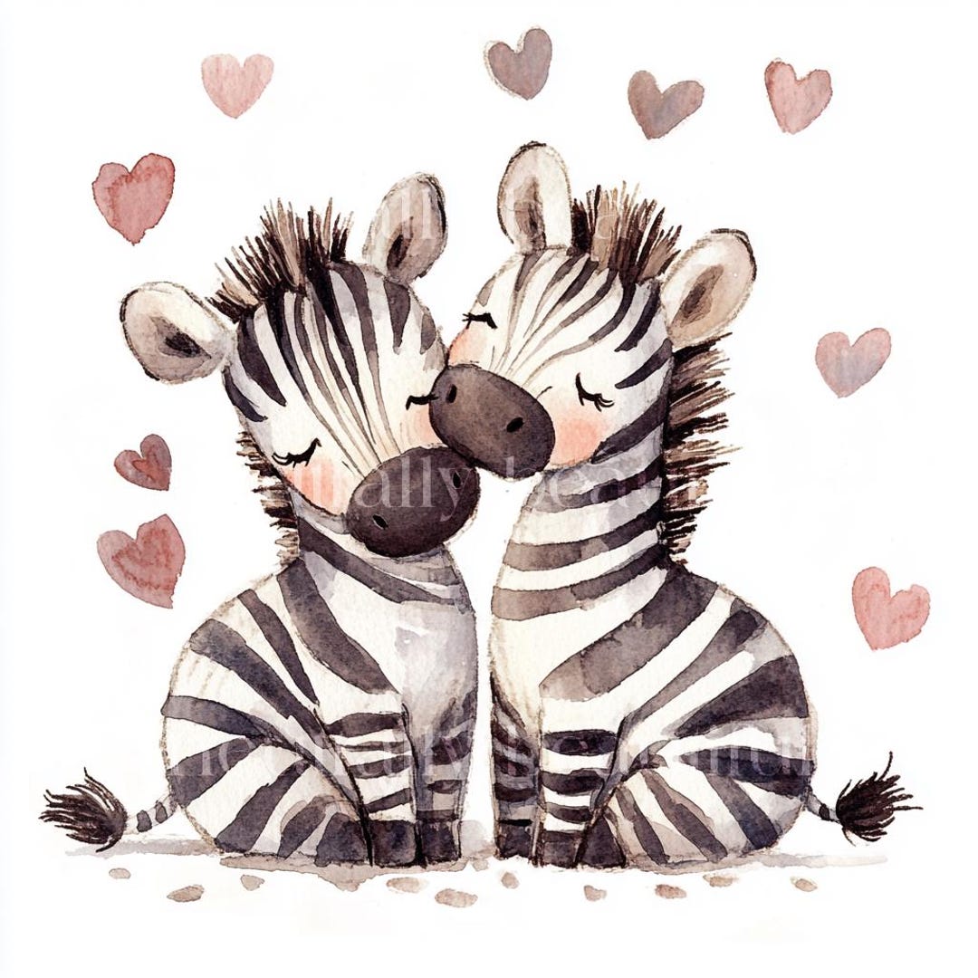 10 X Zebras & Hearts Clipart Bundle - High Quality Jpgs - Romantic ...