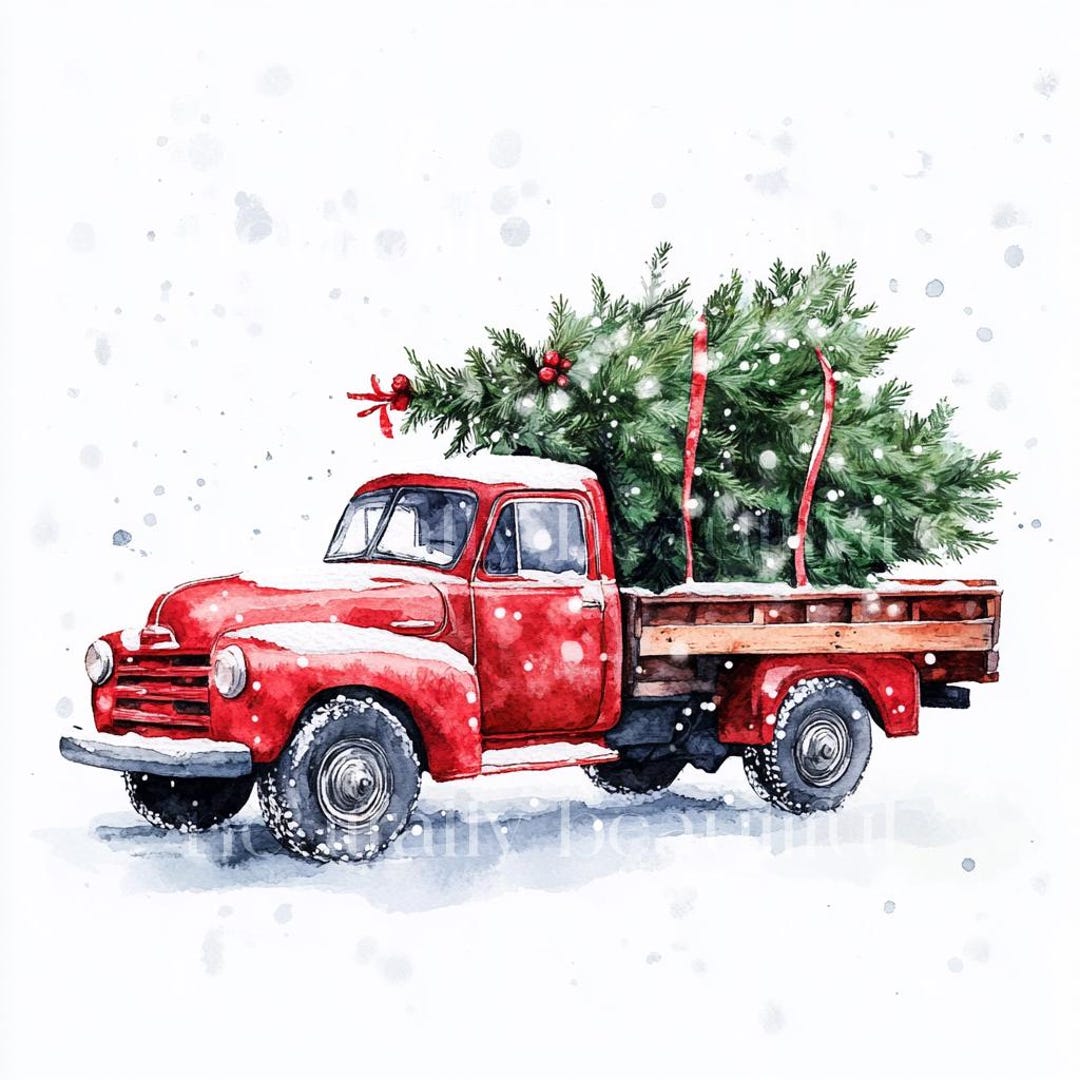 10 X Christmas Tree Trucks - High Quality Jpgs - Traditional Holidays ...