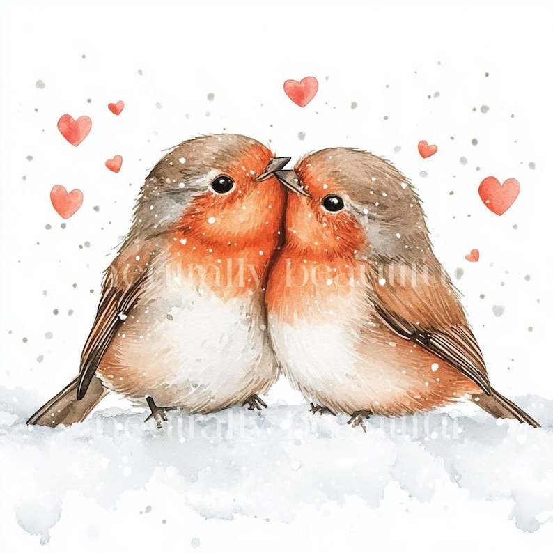 10 X Robins & Hearts Clipart Bundle High Quality Jpgs Romantic ...