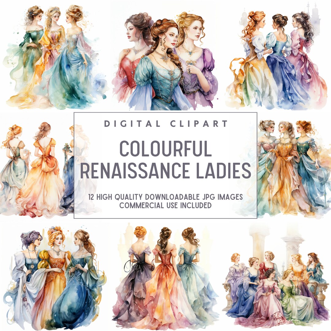 Colourful Renaissance Ladies - 10 High Quality Downloadable Jpgs ...