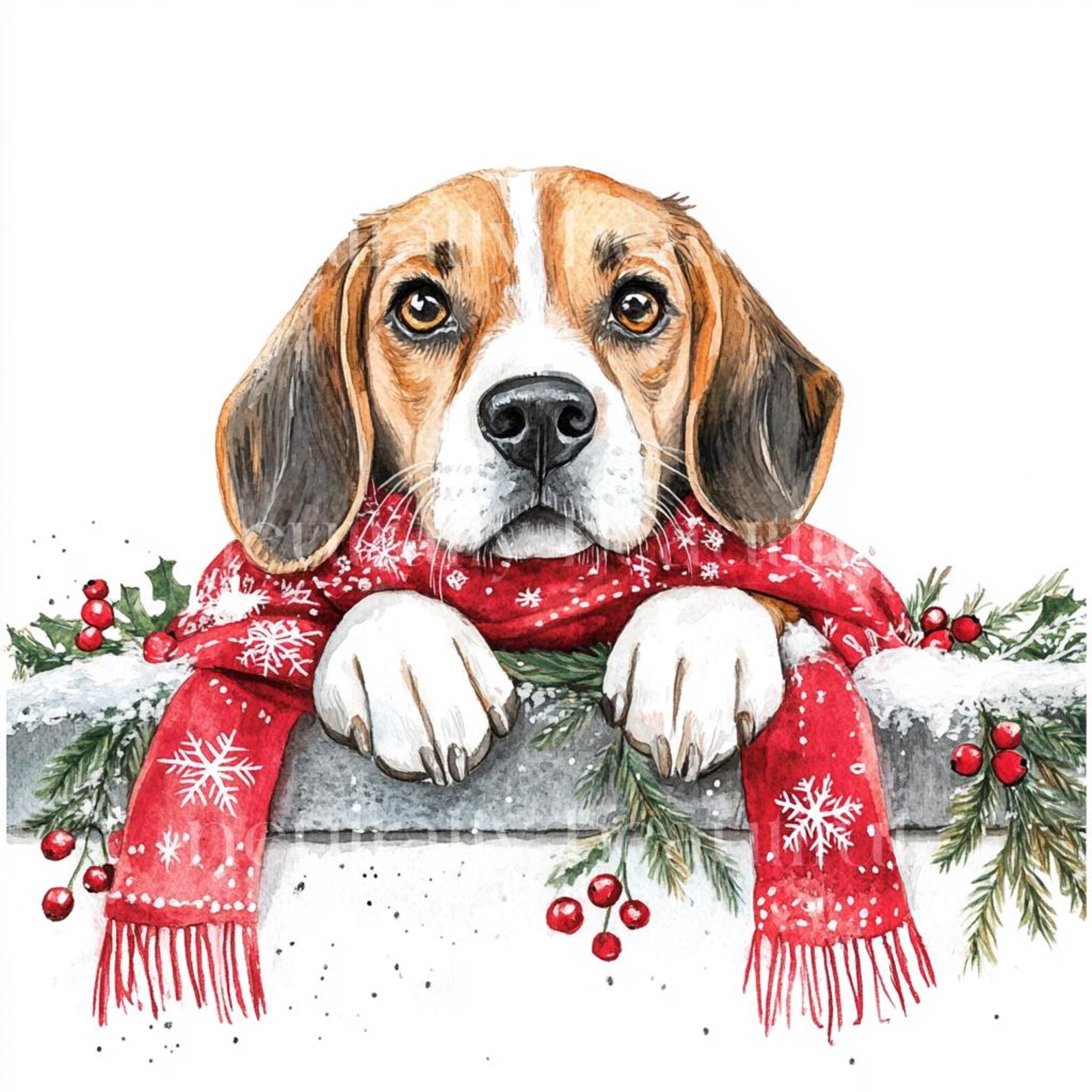 12 X Beagles at Christmas Clipart Bundle - High Quality Jpgs Festive ...