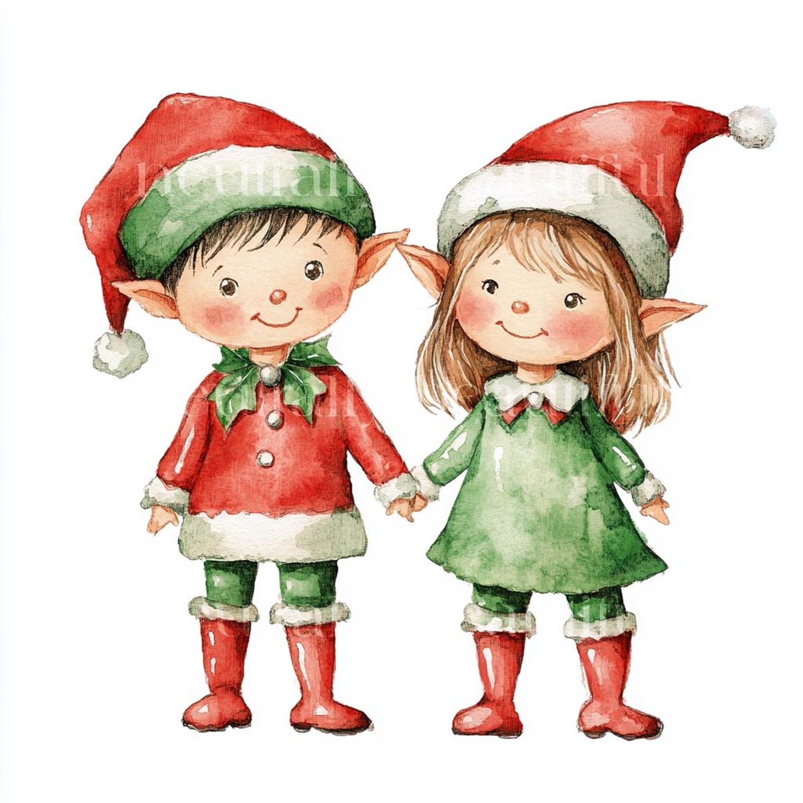 15 X Christmas Elves Clipart - High Quality Jpgs - Christmas Elf ...