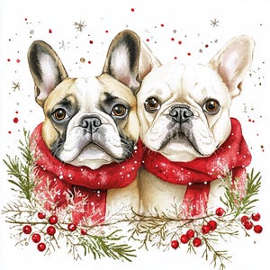 12 X French Bulldogs at Christmas Clipart Bundle - High Quality Jpgs ...