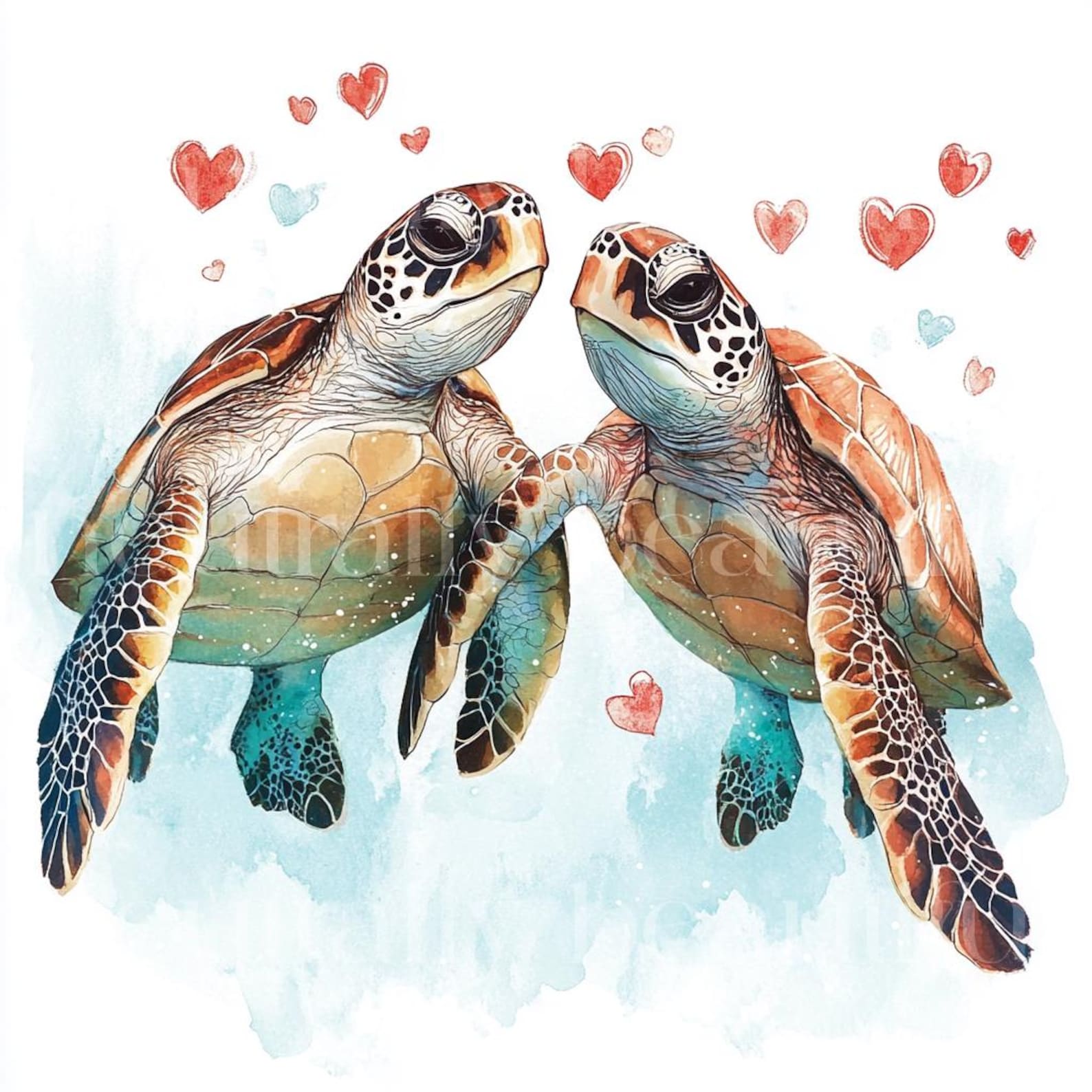 10 X Turtles & Hearts Clipart Bundle - High Quality Jpgs - Romantic ...