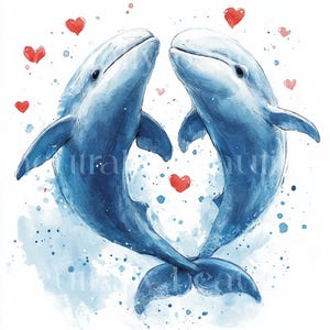 10 X Beluga Whales & Hearts Clipart Bundle - High Quality Jpgs ...