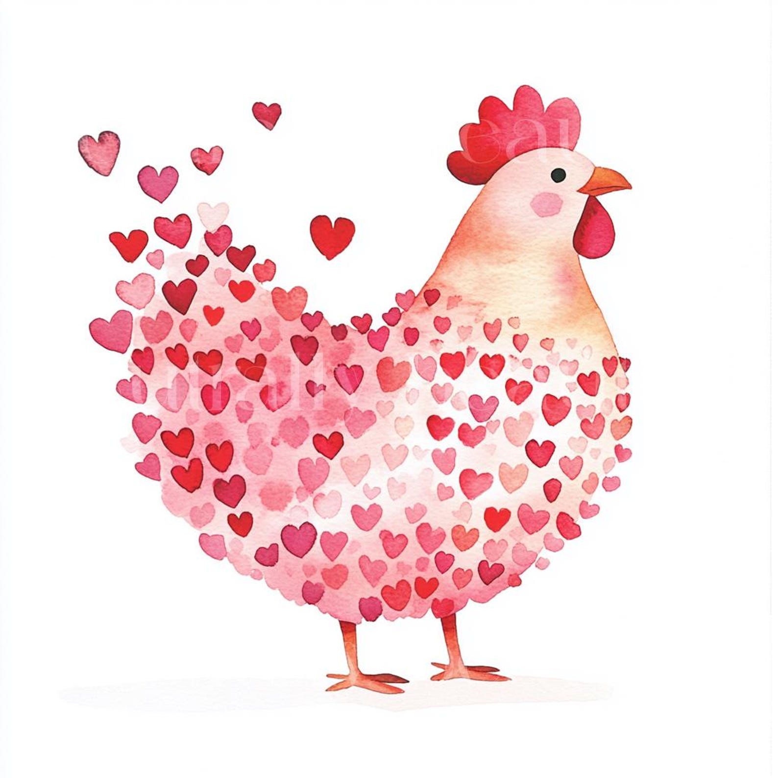 10 X Chickens & Hearts Clipart Bundle - High Quality Jpgs - Romantic ...