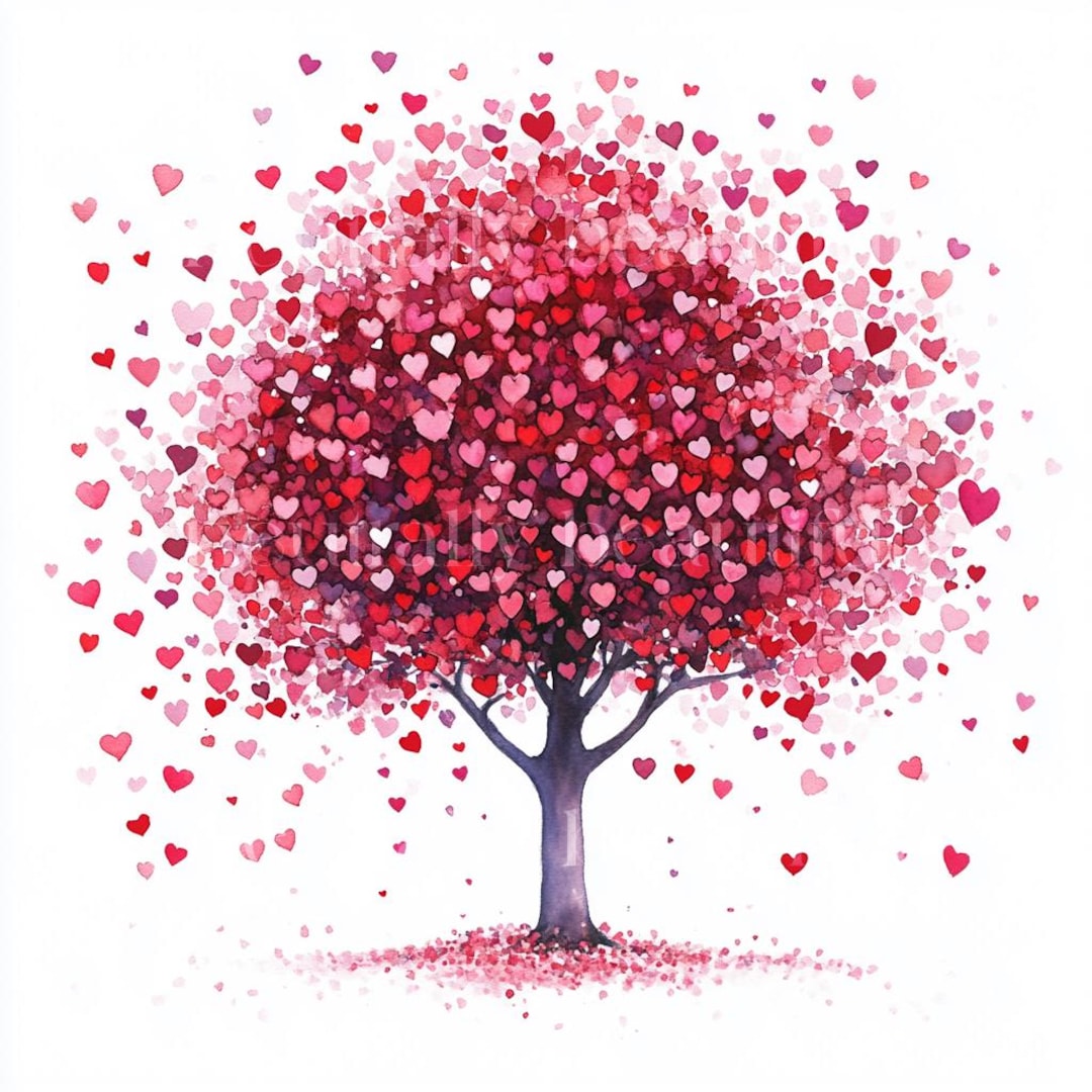 10 X Heart Trees Clipart Bundle - High Quality Jpgs - Romantic ...