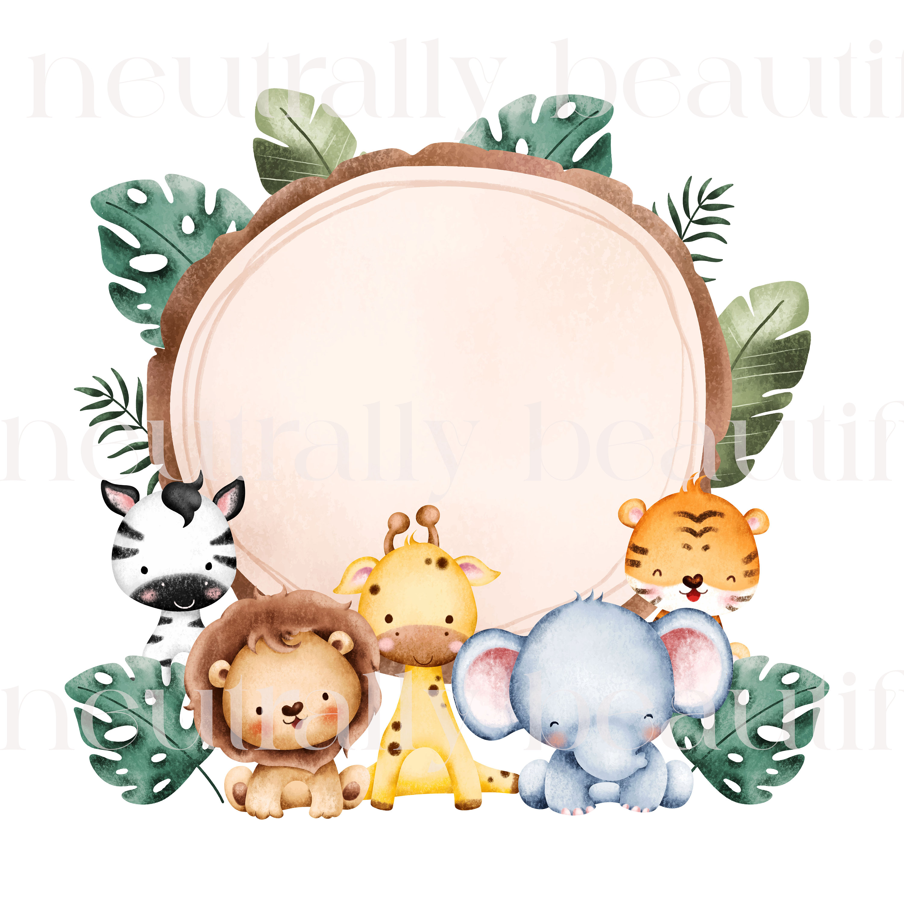 Cute Baby Safari Animals - EPS Vectorized High Quality JPG Downloads ...