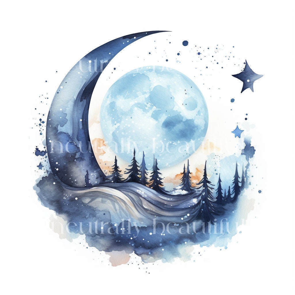 Mythical Moon Downloadable Clipart - 12 Jpgs - Downloadable Printable ...