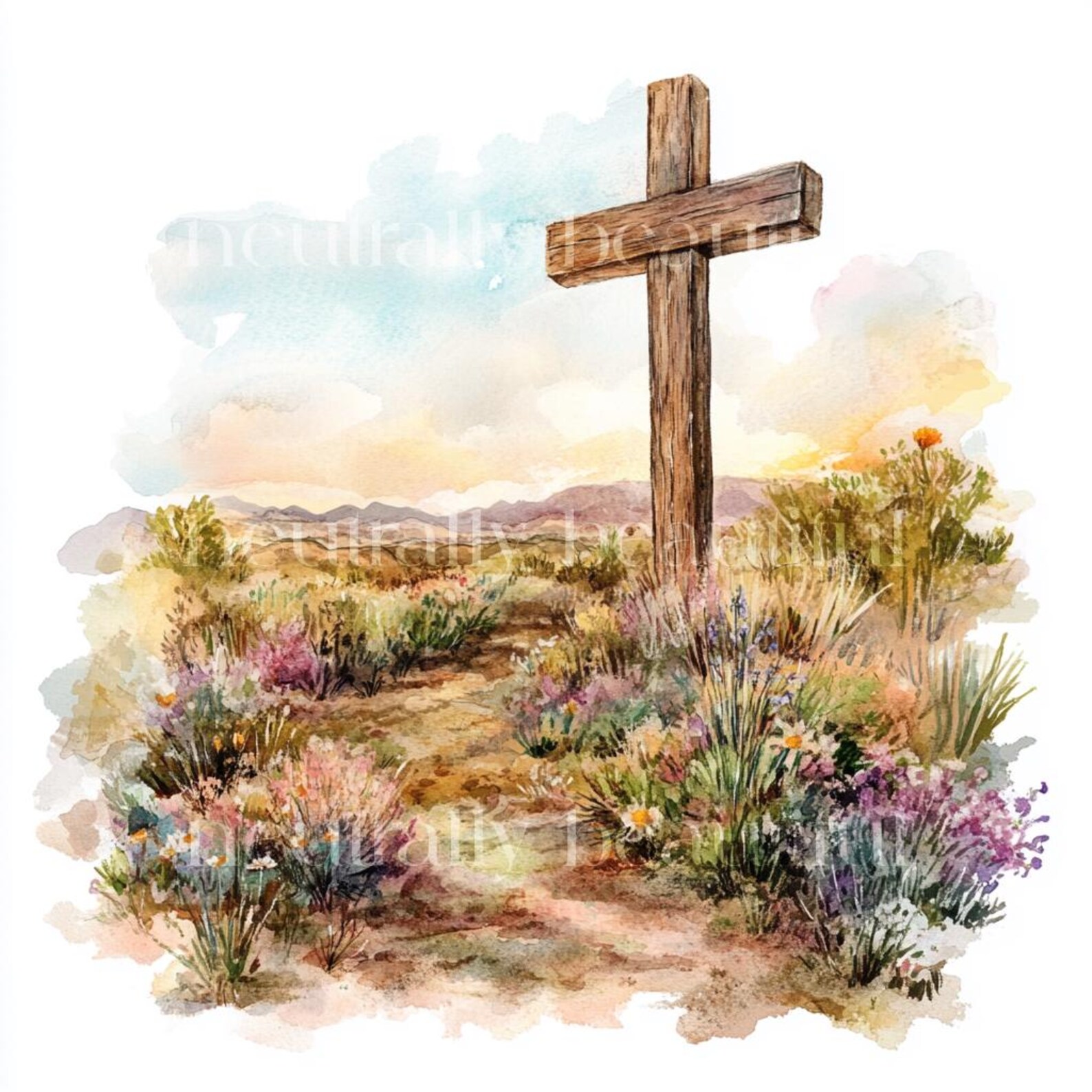 10 X Easter Christian Cross Scenes Clipart Bundle, High Quality JPG ...