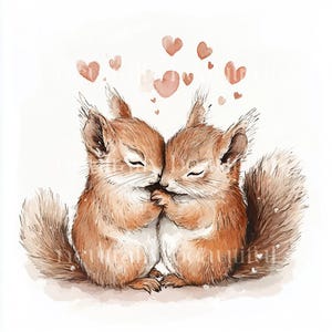 10 X Squirrels & Hearts Clipart Bundle - High Quality Jpgs - Romantic ...