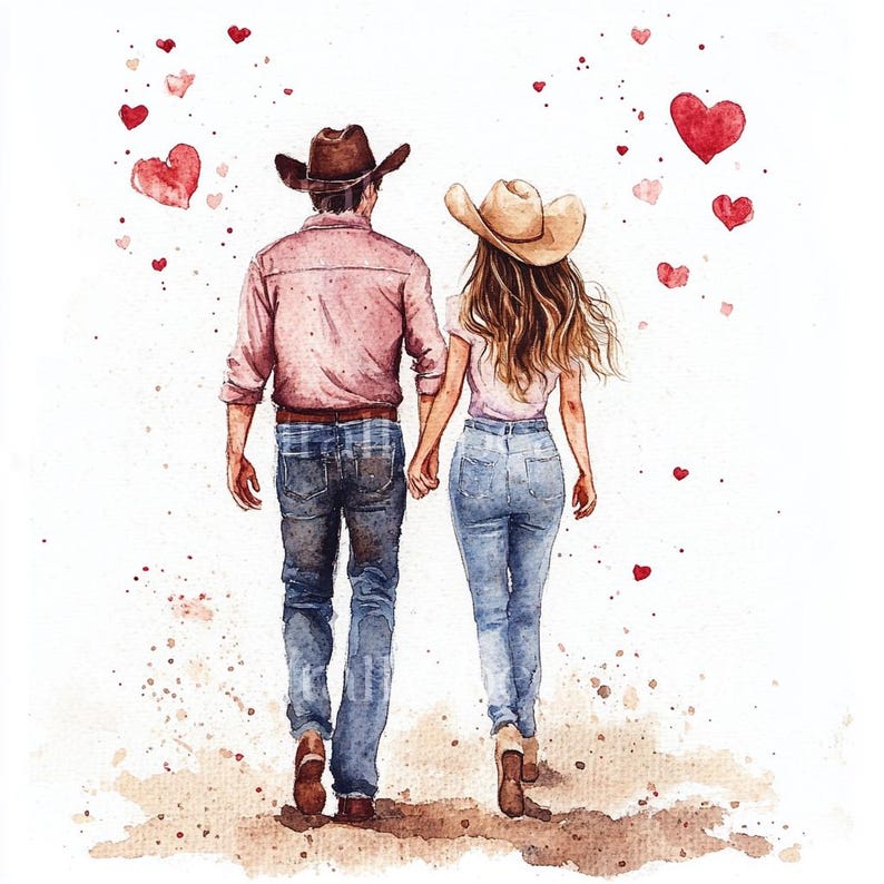 10 X Romantic Cowboy Couples Clipart Bundle - High Quality Jpgs ...
