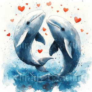 10 X Beluga Whales & Hearts Clipart Bundle - High Quality Jpgs ...