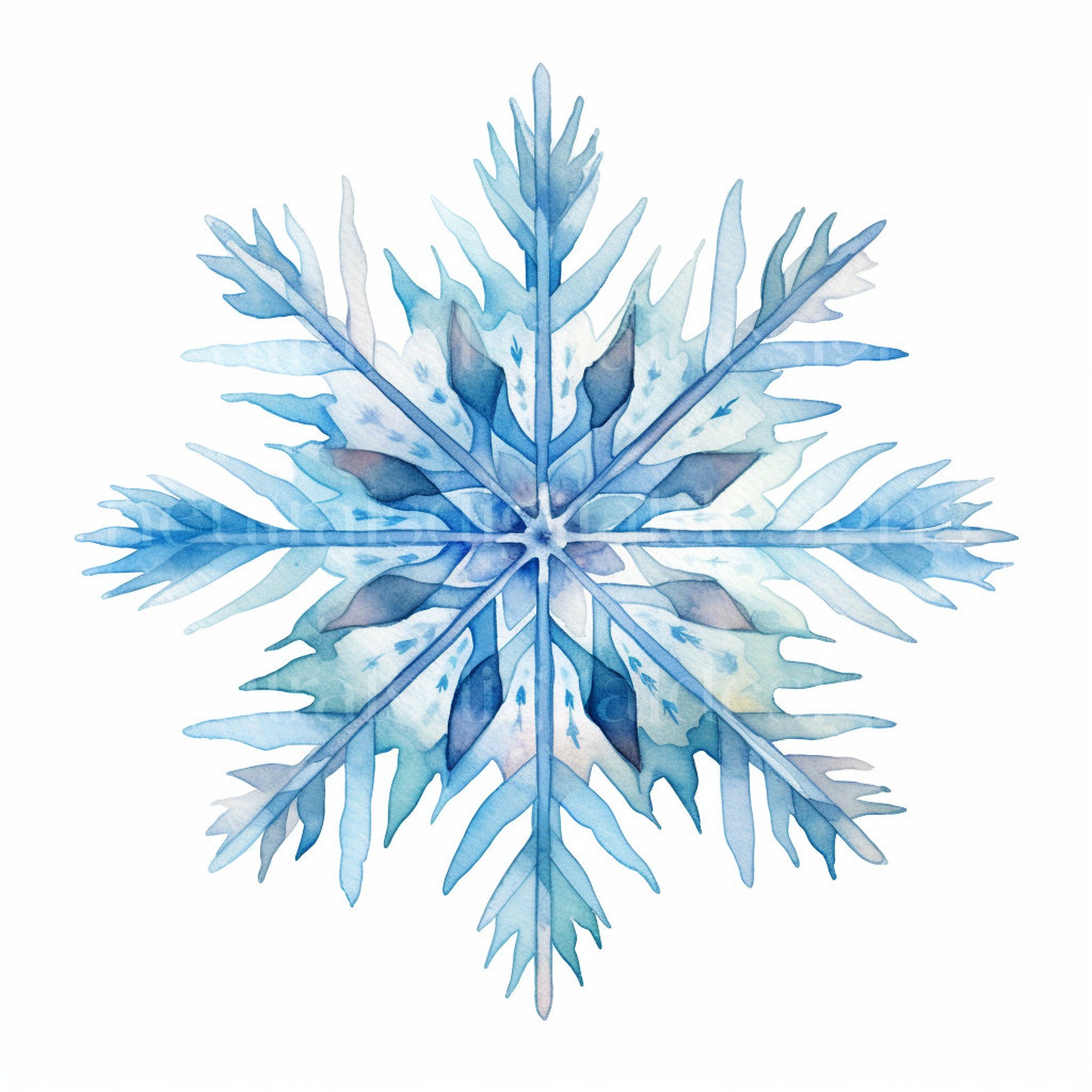 Snowflake Watercolour Clipart - 10 High Quality Downloadable Jpgs ...