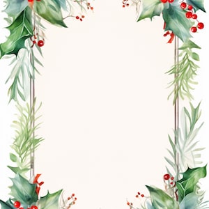 40 X Christmas Themed Borders & Edges Downloadable Papers - Watercolour ...