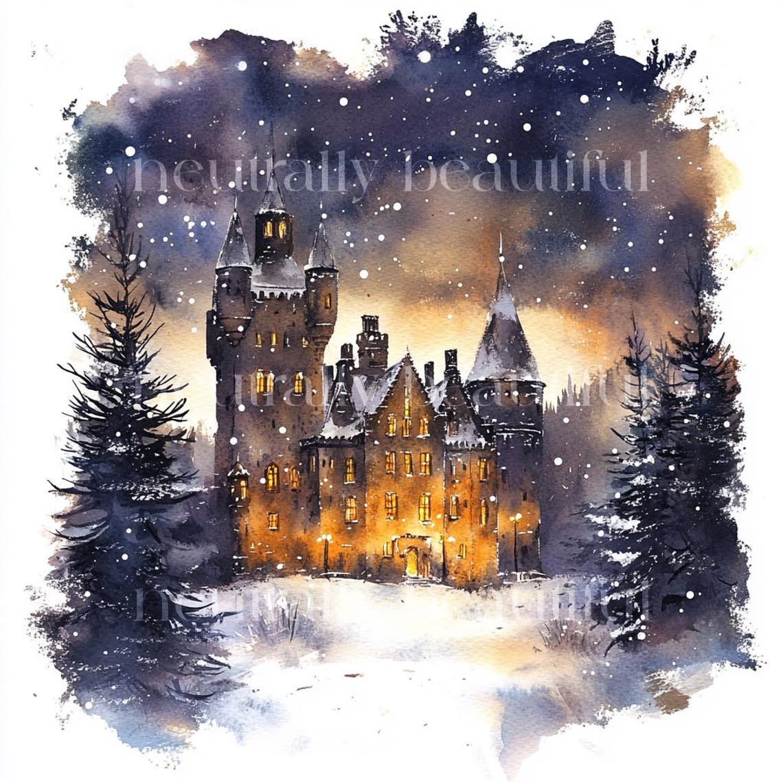10 X Scottish Castles Clipart Bundle - High Quality Jpgs - Winter ...