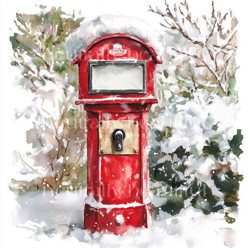 10 X Christmas Christmas Postbox - High Quality Jpgs - Postal Box ...