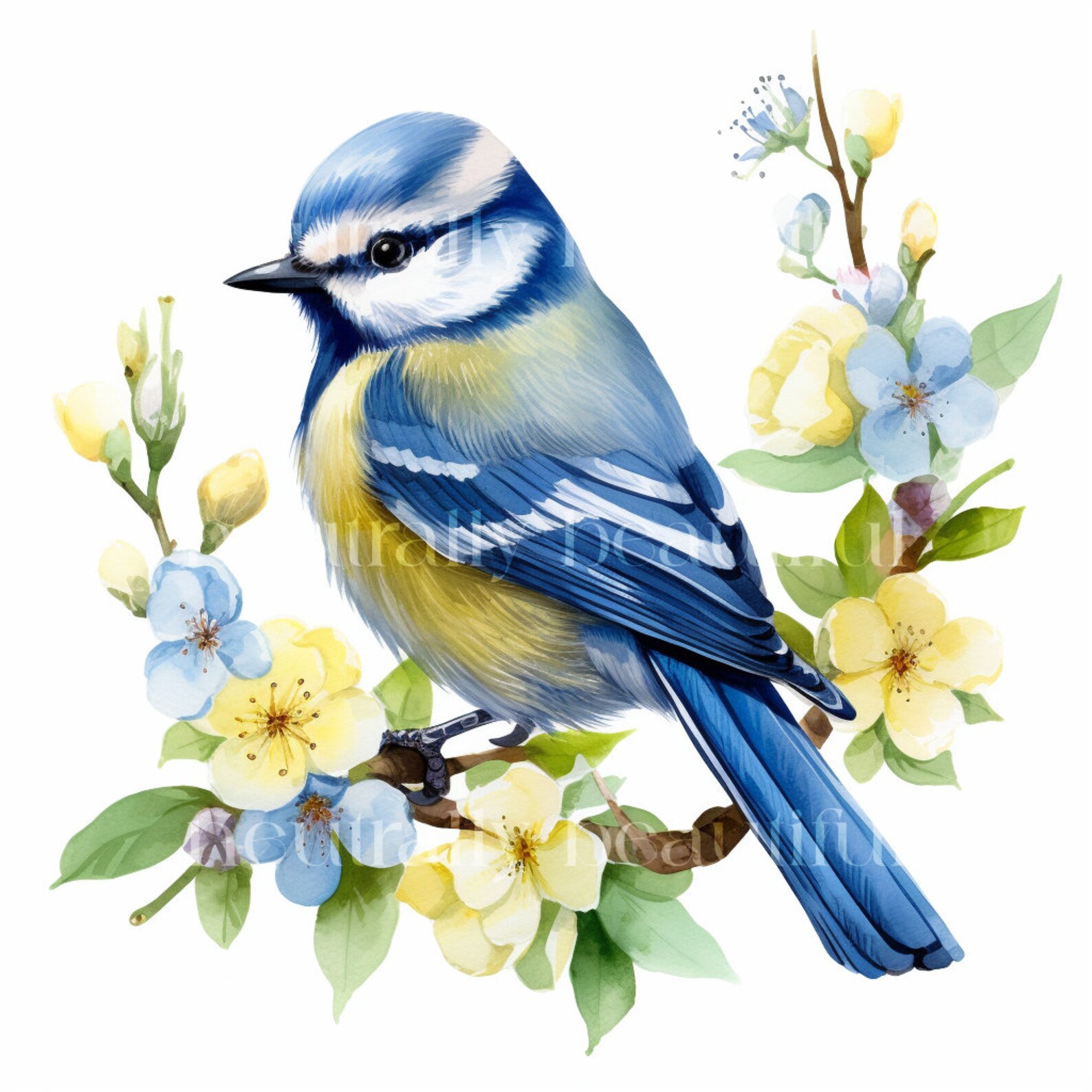 Garden Birds Clipart - 10 Blue Tit Birds, High Quality Downloadable ...