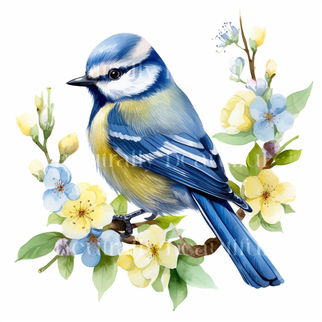 Garden Birds Clipart - 10 Blue Tit Birds, High Quality Downloadable ...