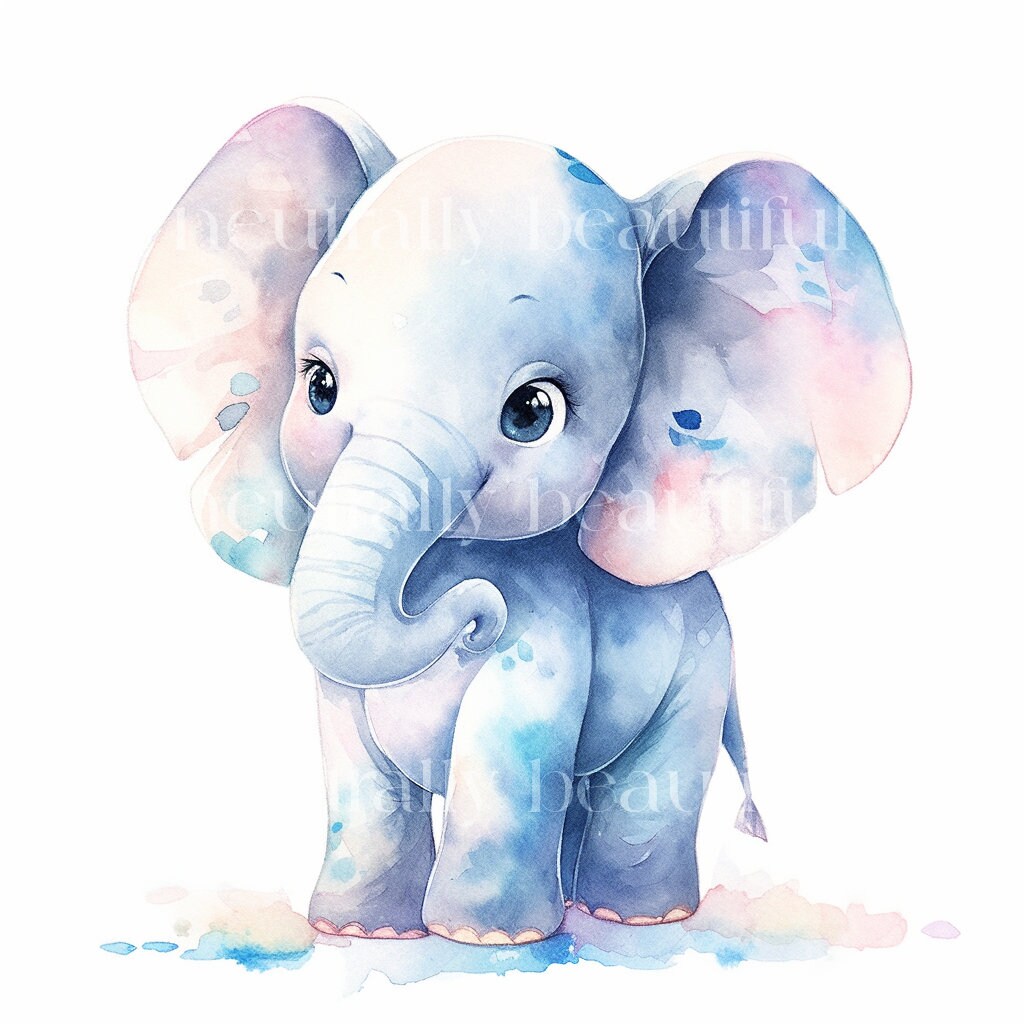 Cute Baby Elephants Clipart - 10 High Quality Downloadable Jpgs ...