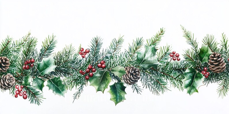 10 X Traditional Christmas Borders/edges Downloadable Clipart Bundle ...