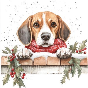 12 X Beagles at Christmas Clipart Bundle - High Quality Jpgs Festive ...