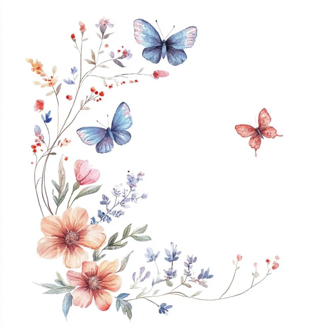12 X Pretty Butterfly Corners & Edges Downloadable Clipart ...