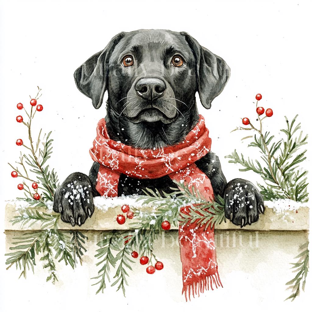 12 X Black Labrador at Christmas Clipart Bundle - High Quality JPG ...
