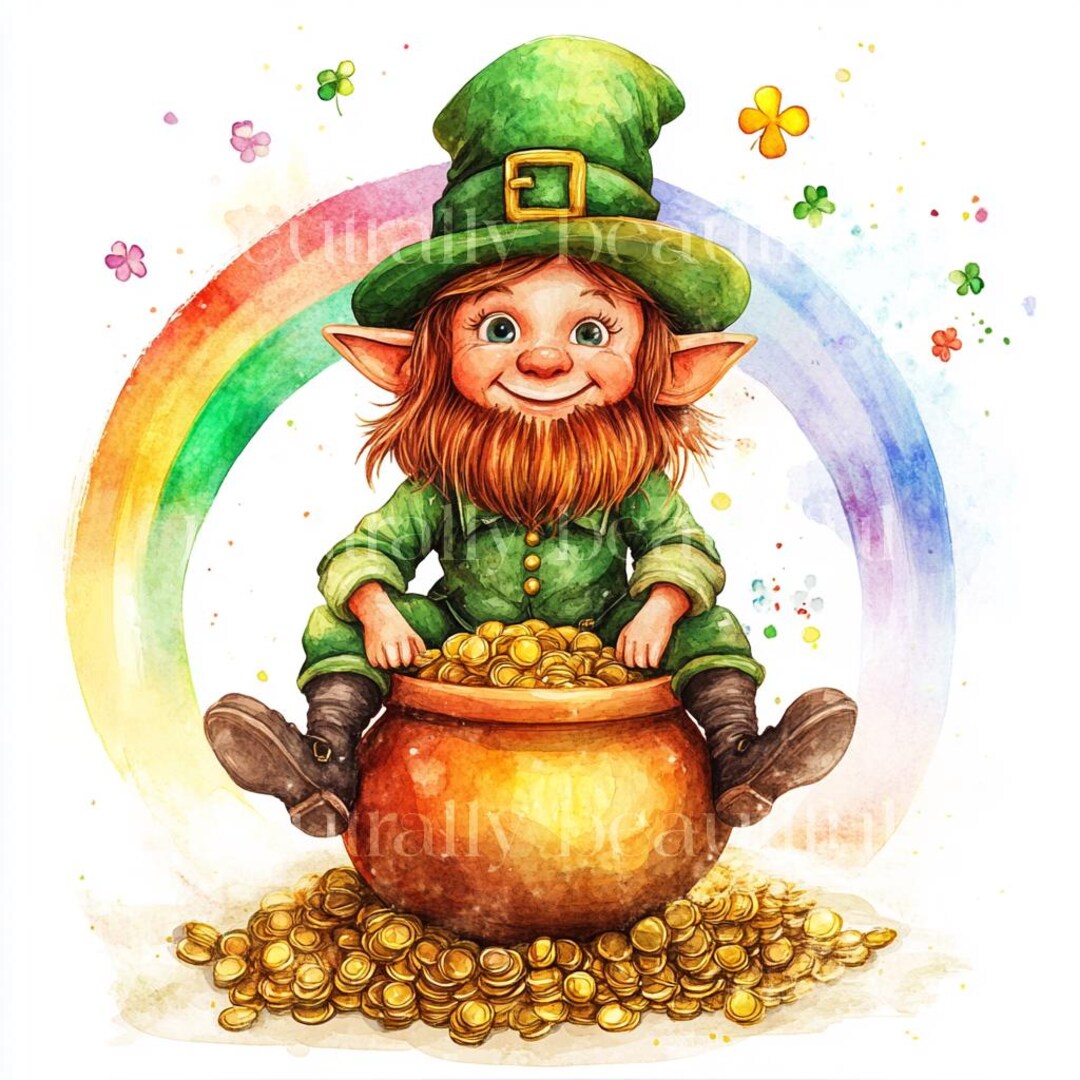 St.patrick's Day Leprechauns Clipart Bundle, High Quality JPG Instant ...