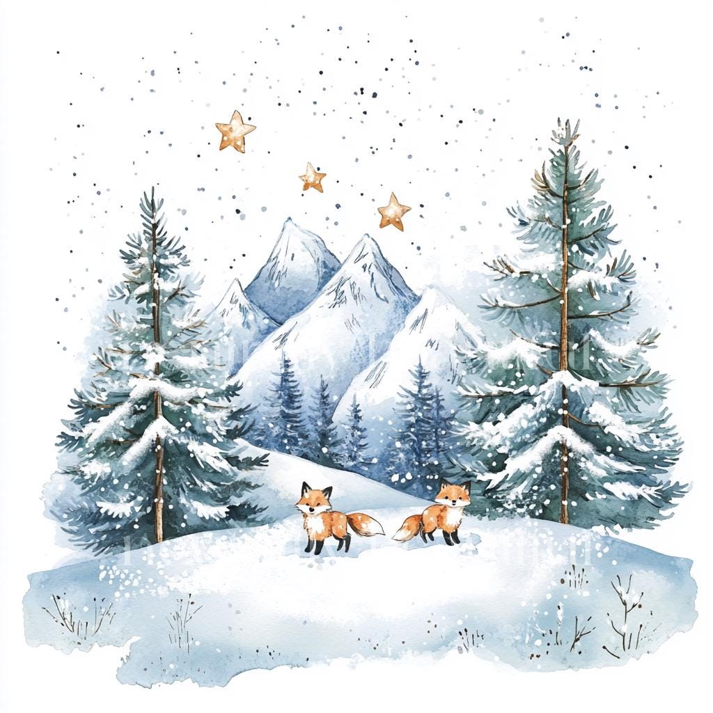 10 X Winter Fox Landscape Scenes - High Quality Jpgs - Fox Downloads ...