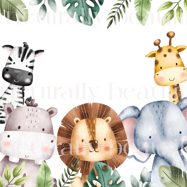 Cute Baby Safari Animals - EPS Vectorized High Quality JPG Downloads ...
