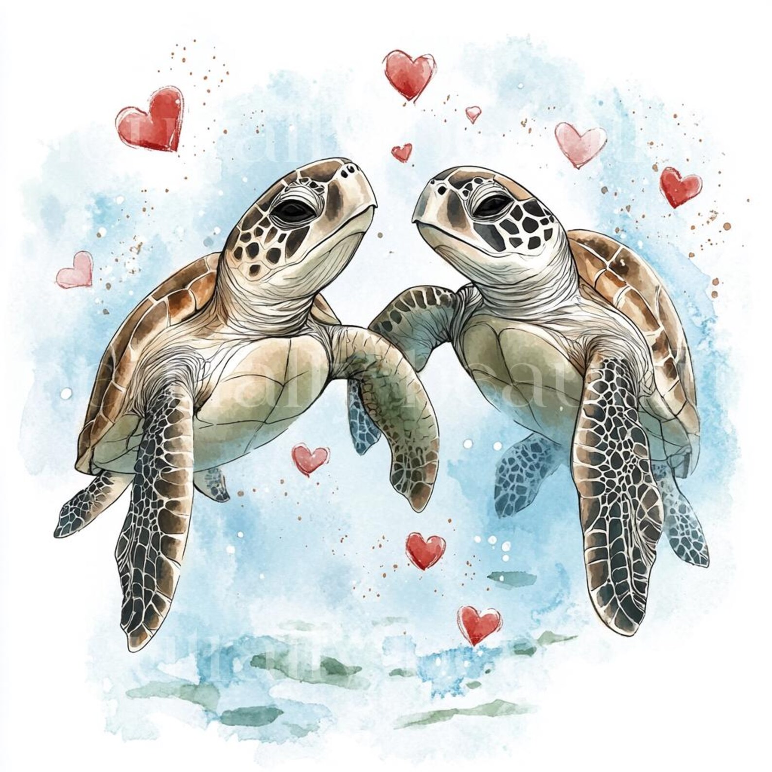 10 X Turtles & Hearts Clipart Bundle - High Quality Jpgs - Romantic ...