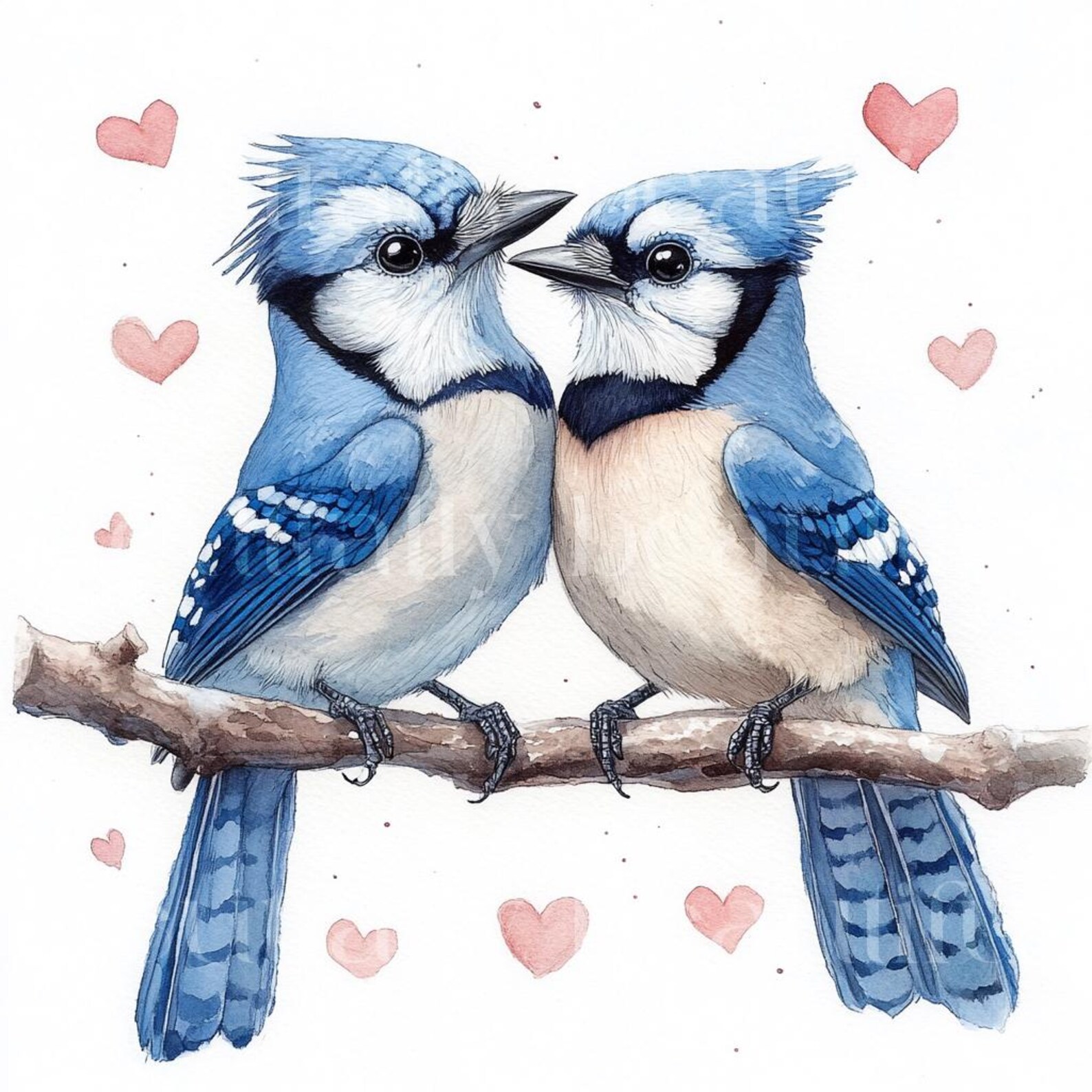 10 X Blue Jays & Hearts Clipart Bundle - High Quality Jpgs - Romantic ...
