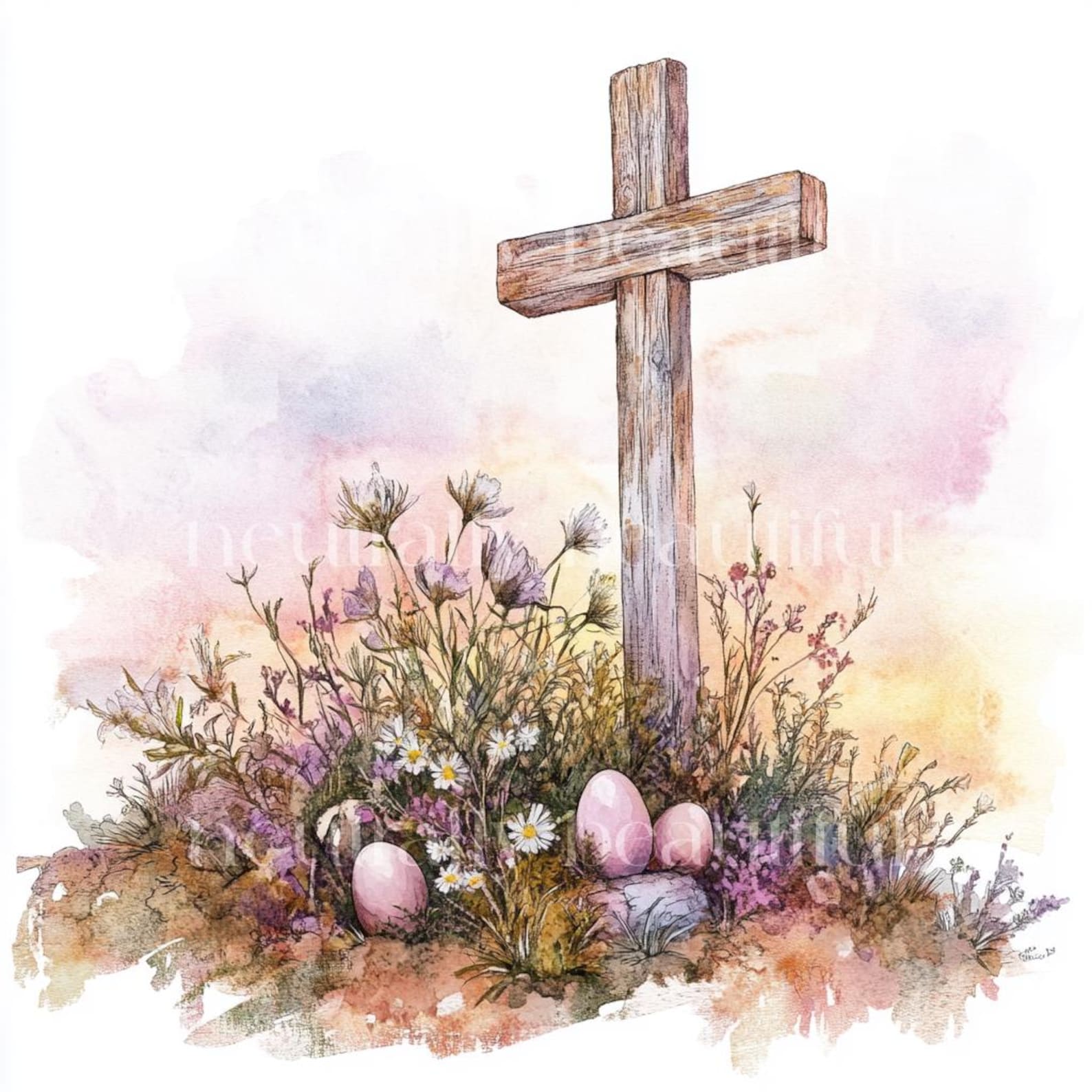 10 X Easter Christian Cross Scenes Clipart Bundle, High Quality JPG ...