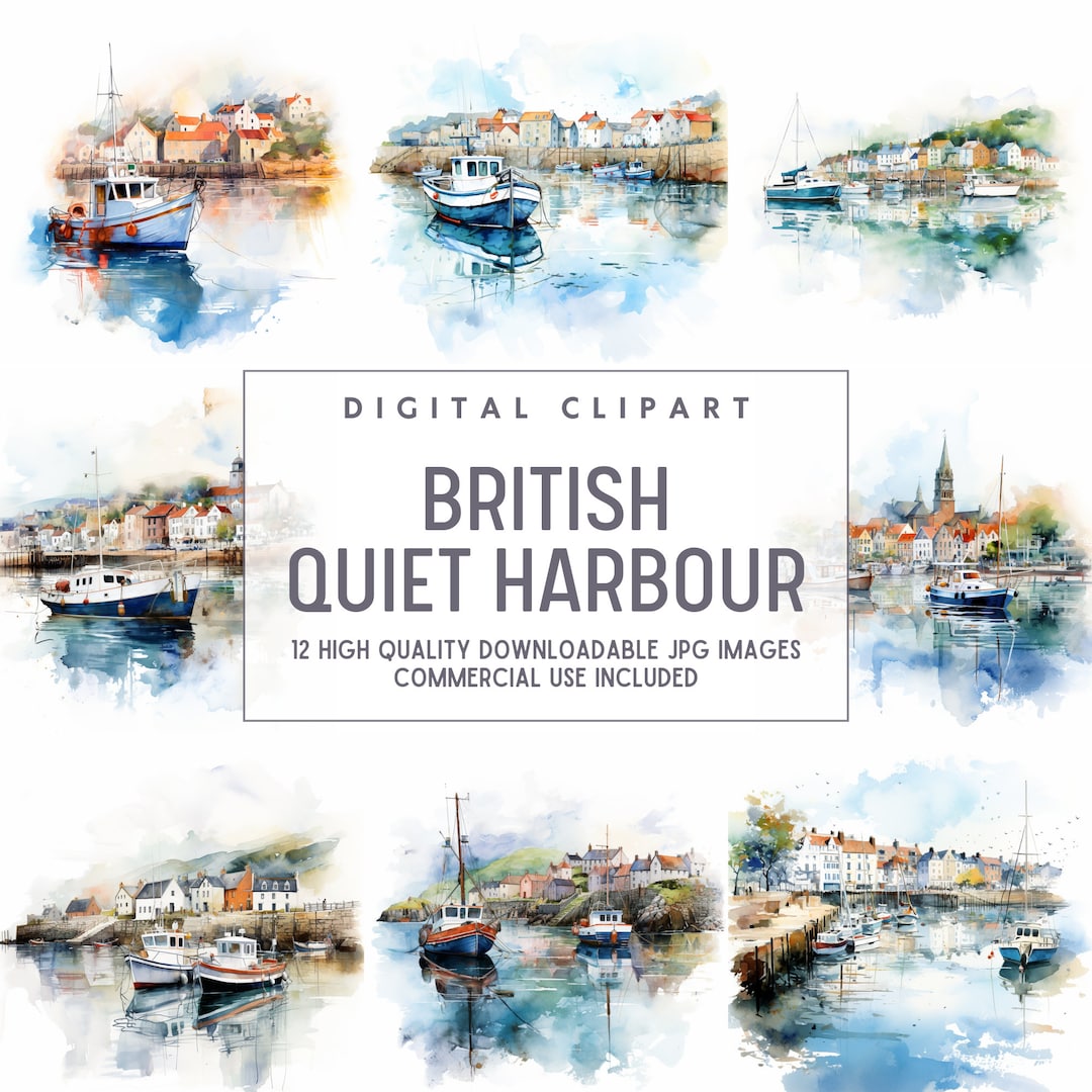 British Quiet Harbour Landscape - 12 High Quality Downloadable Jpgs ...