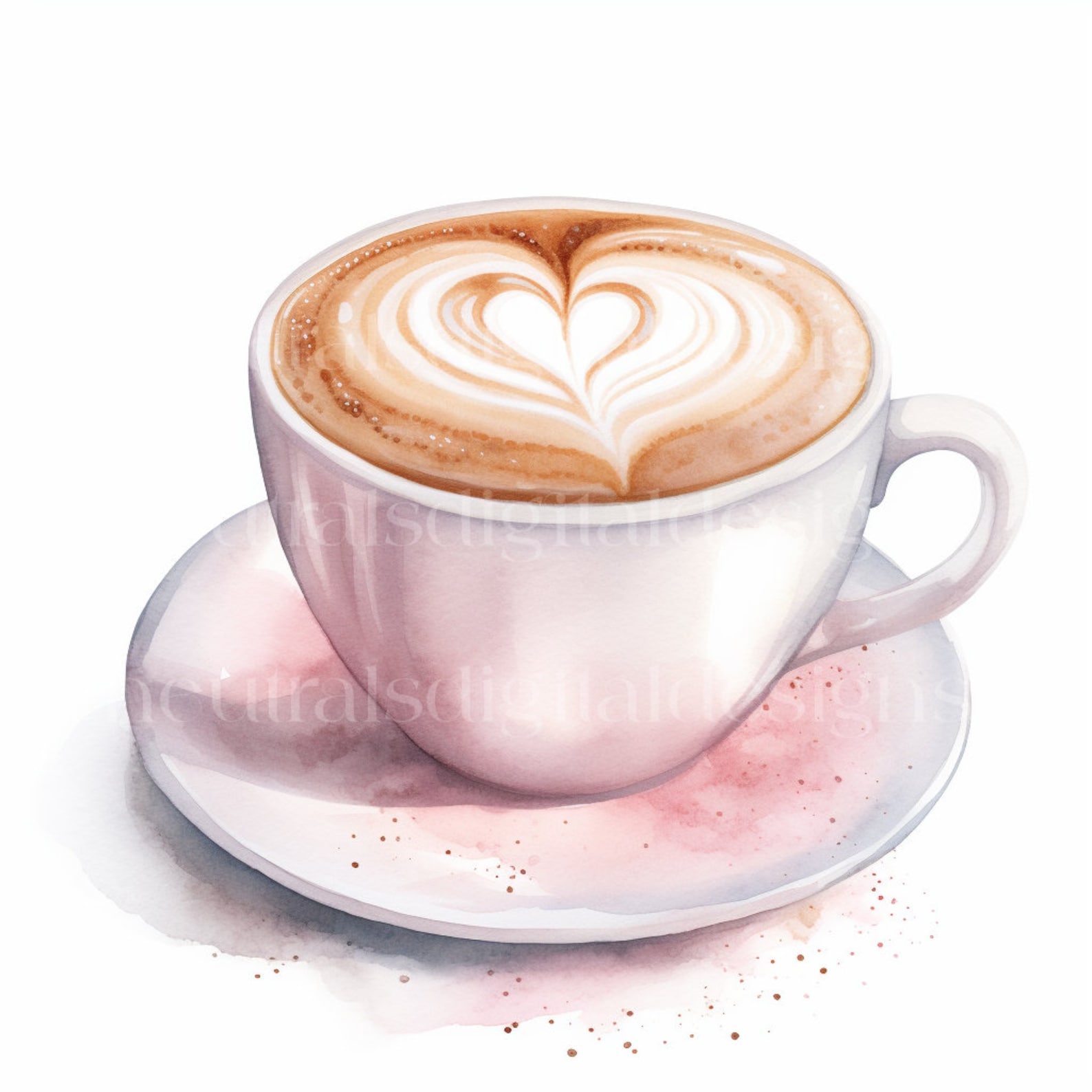 Pretty Latte Clipart - 10 High Quality Downloadable Jpgs - Watercolour ...
