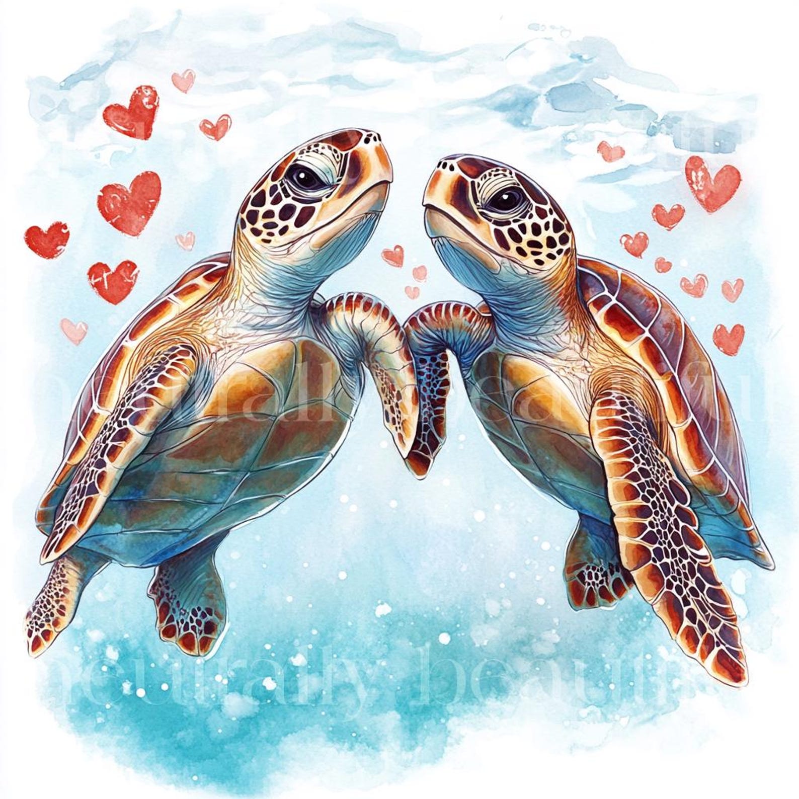 10 X Turtles & Hearts Clipart Bundle - High Quality Jpgs - Romantic ...