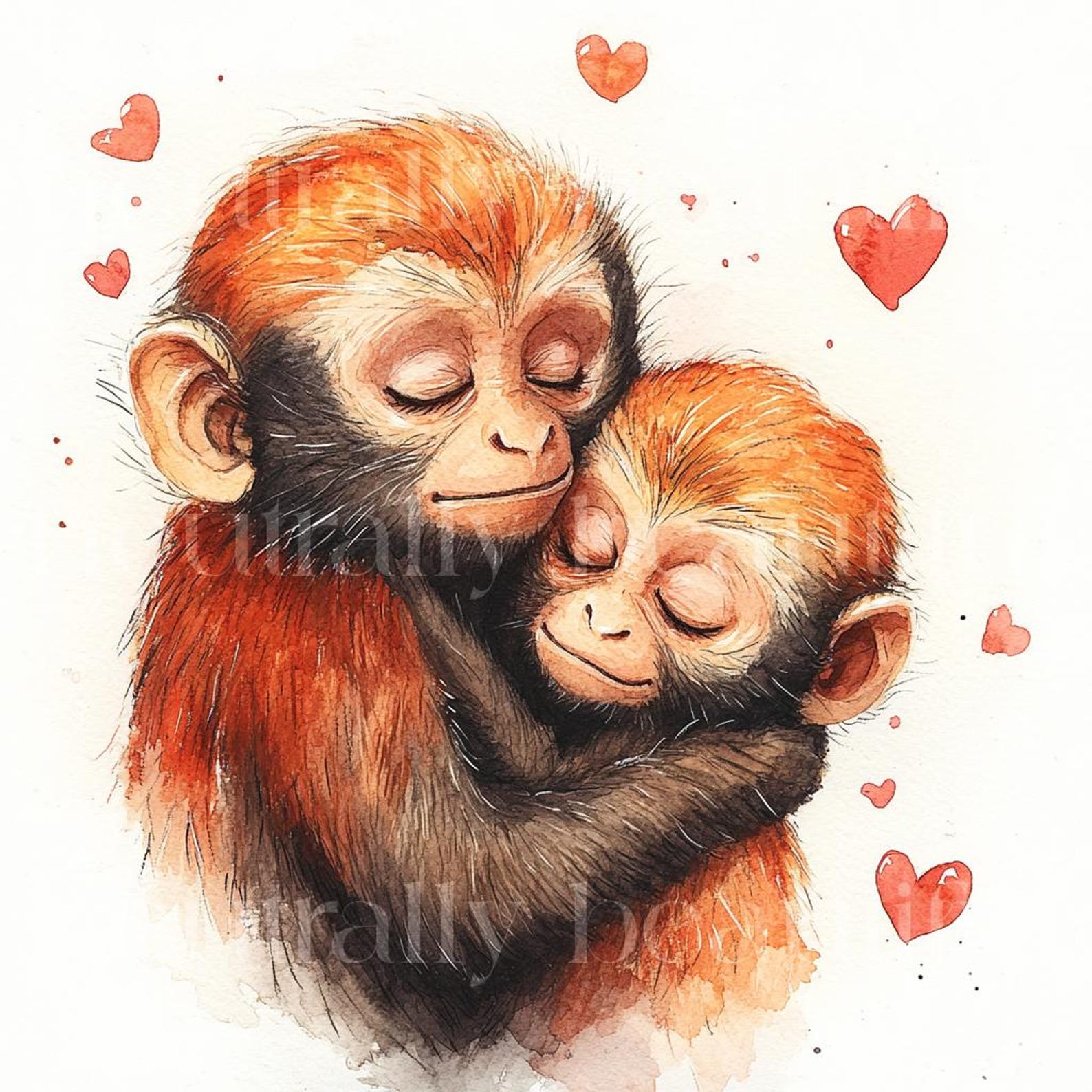 12 X Monkeys & Hearts Clipart Bundle - High Quality Jpgs - Romantic ...