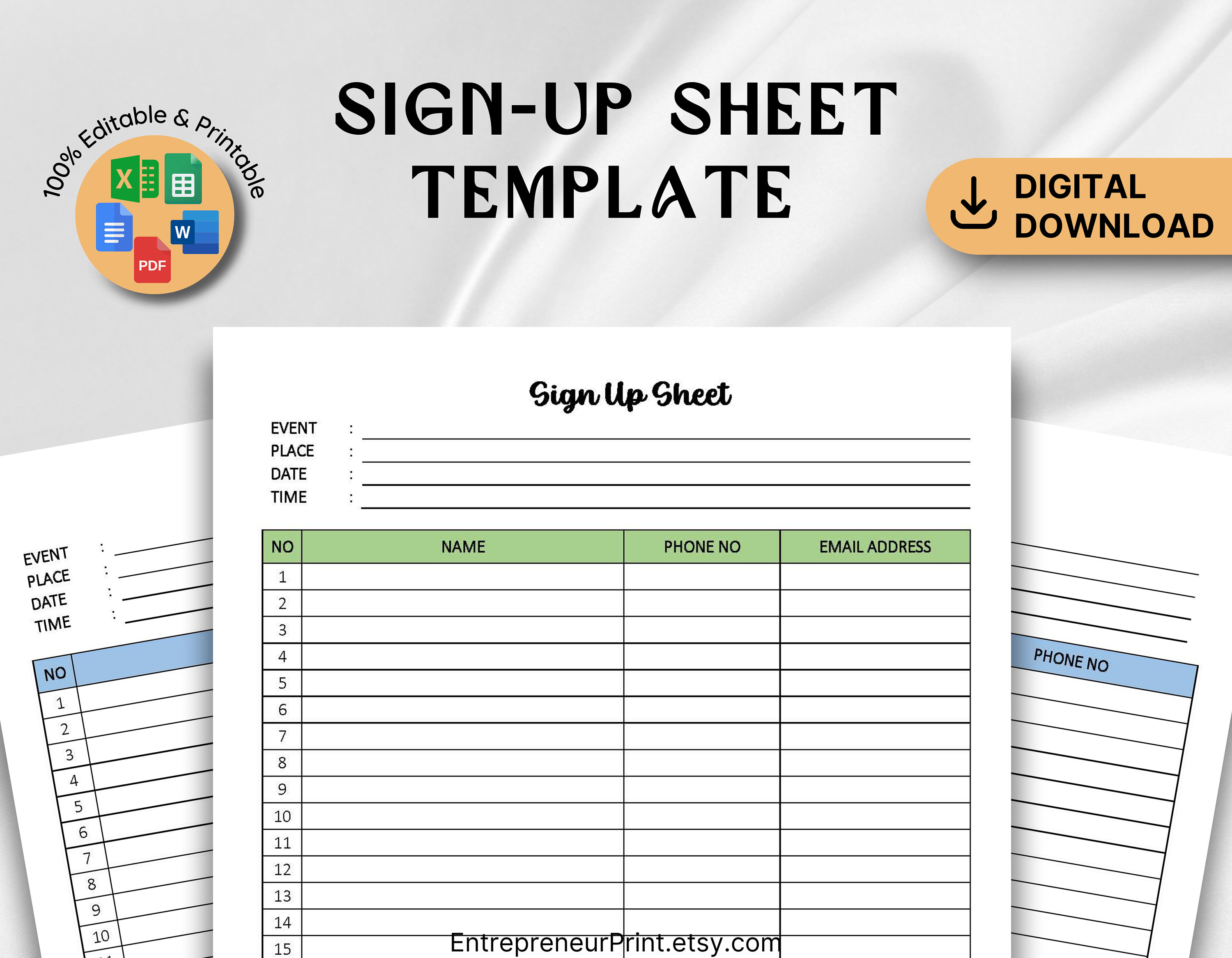Excel Sign In Template