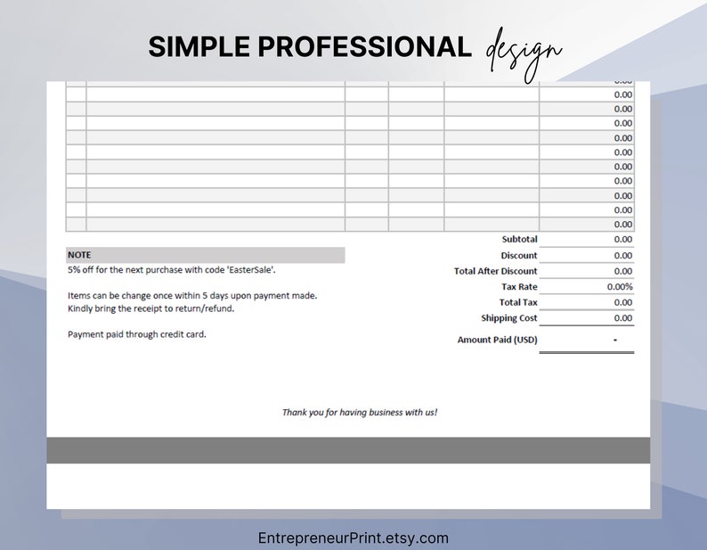Receipt Template Excel/google Sheets. Automated Spreadsheet. Receipts ...