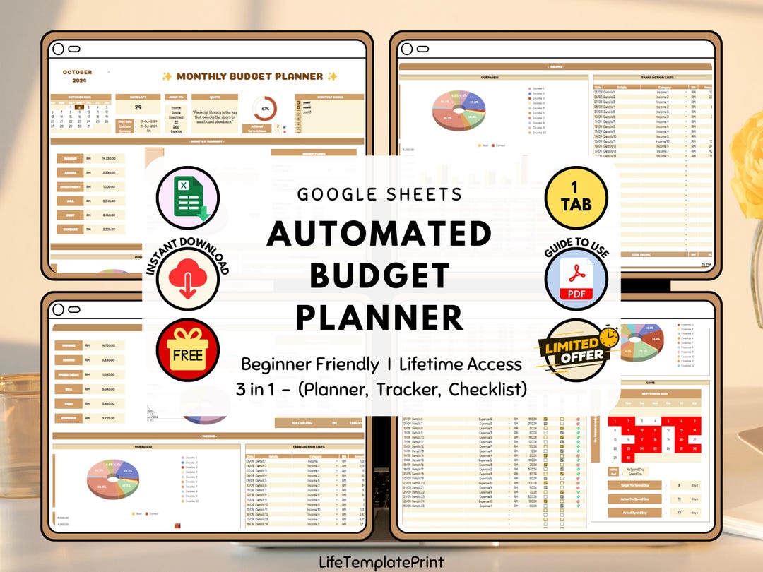 2025 Personal Budget Google Sheets, Automated Spreadsheet Planner ...
