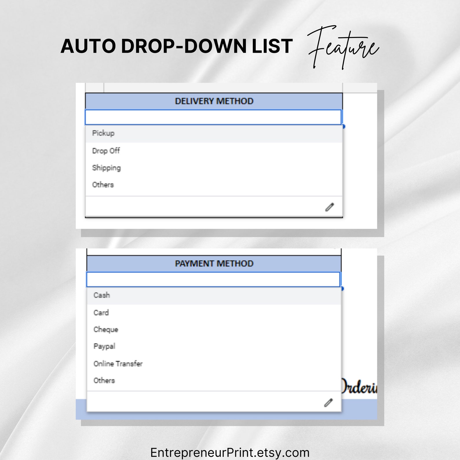 Custom Order Forms Template Excel/google Sheets | Automated Spreadsheet ...