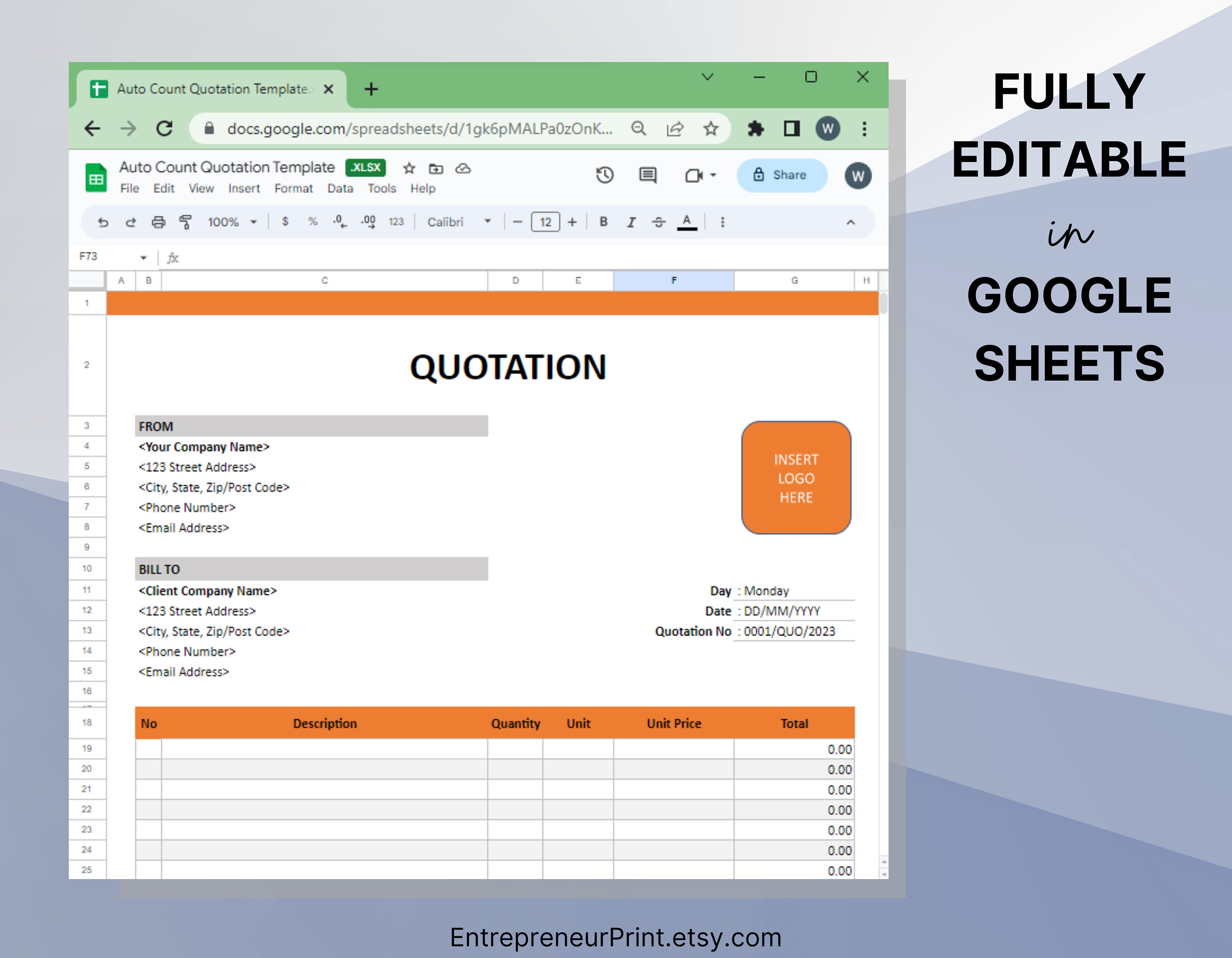 Quote Template Excel/google Sheet. AUTO COUNT Price List Template ...