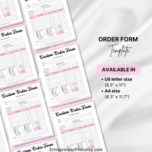 Custom Order Form Editable | Purchase Order Form Template | Printable ...