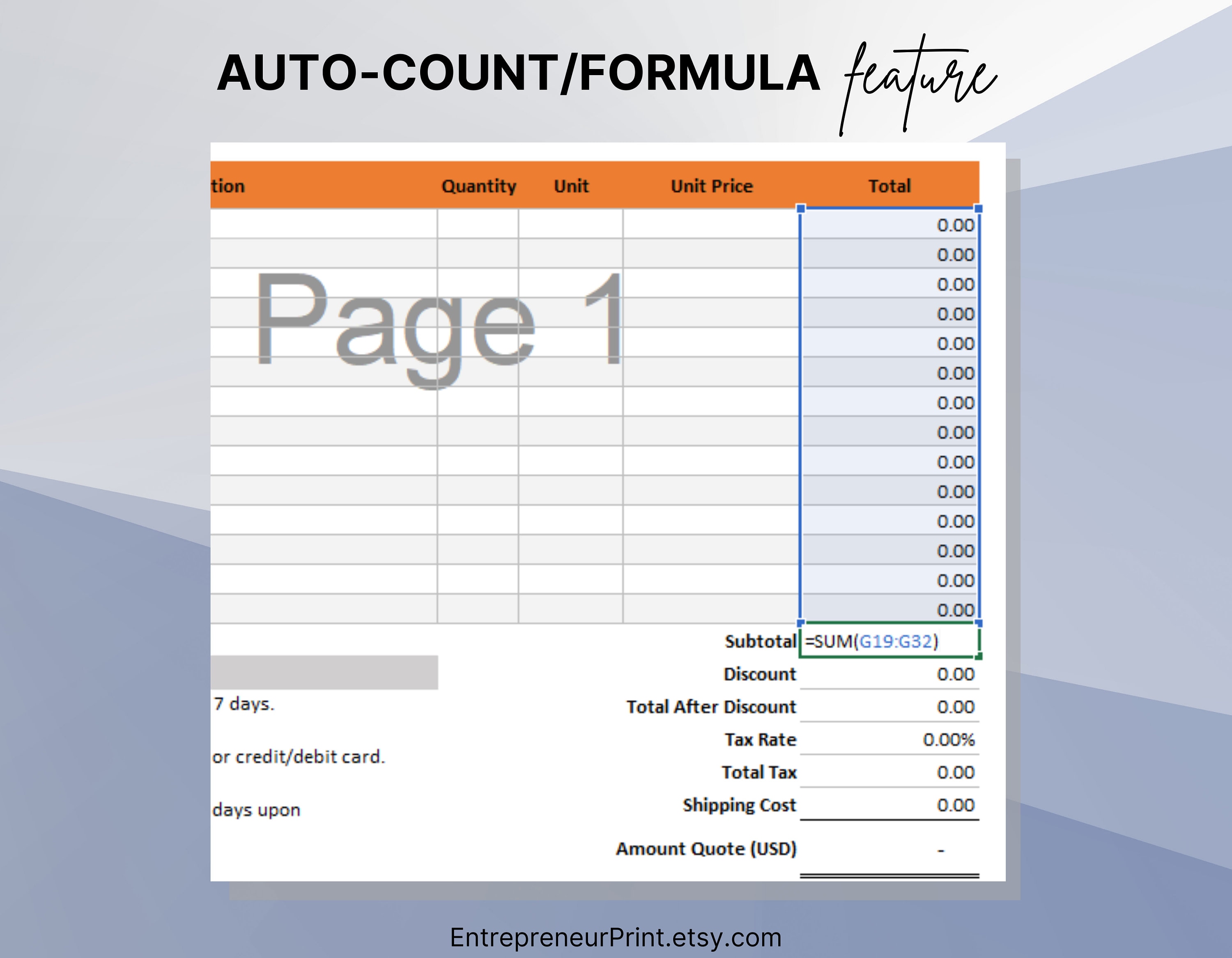 Quote Template Excel/google Sheet. AUTO COUNT Price List Template ...