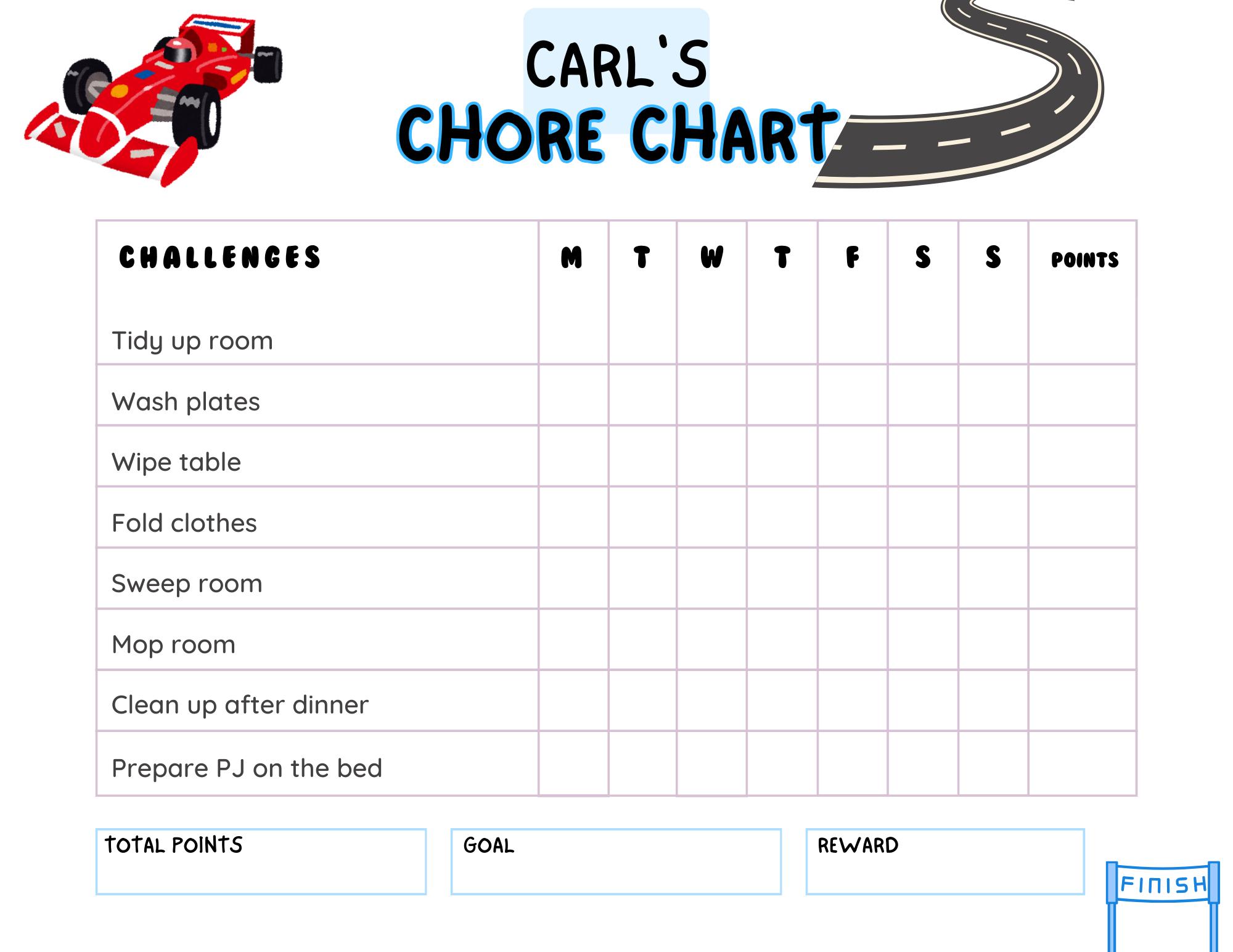 Customisable Kids Rewards Chart, Chore Chart, Printable Instant ...
